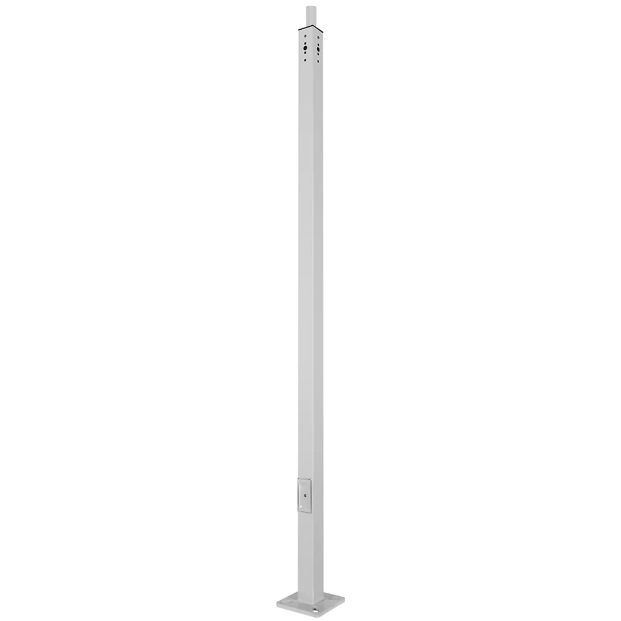 20ft 4in Square Steel Poles, 11G with tenon, White W-SQP-42011G - West ...